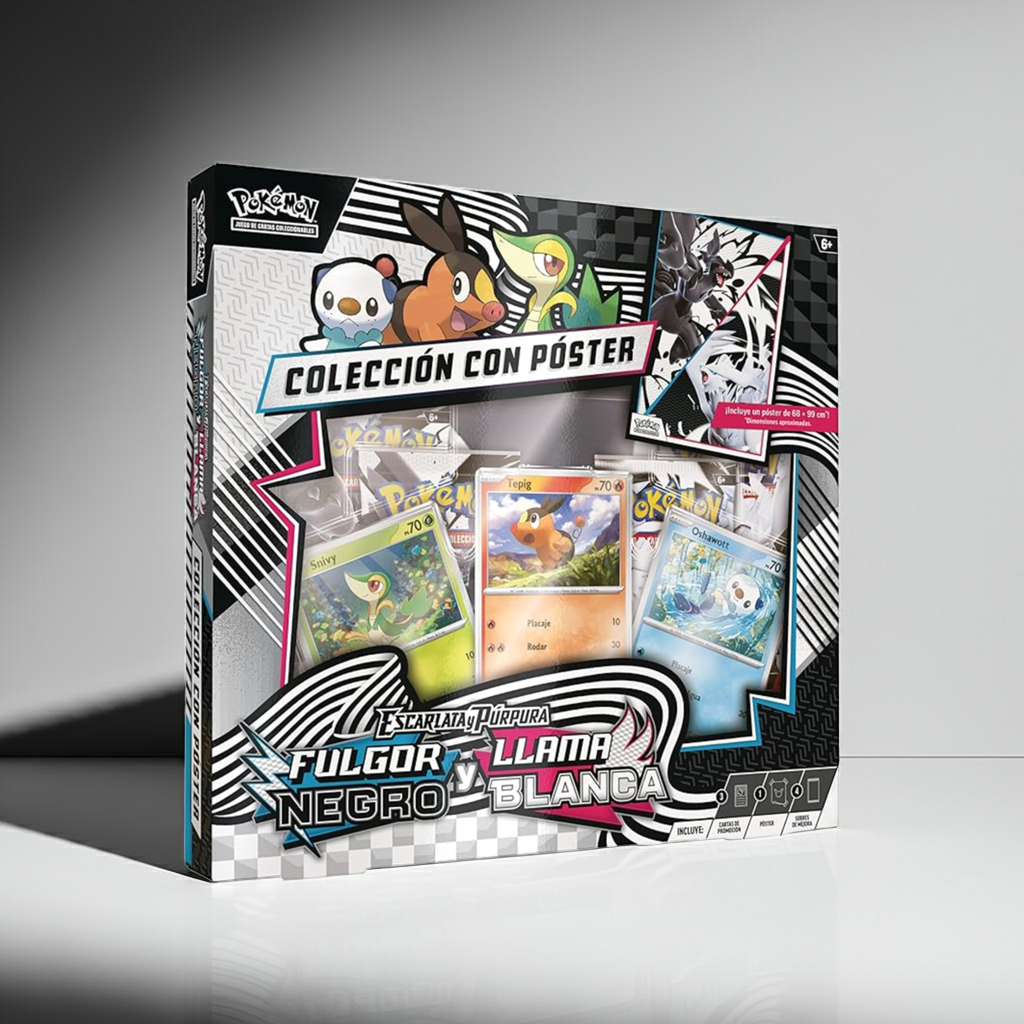 Colección Pokémon TCG Fulgor Negro y Llama Blanca con Póster - Cartas ...
